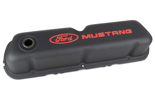 FORD MUSTANG LOGO BLACK CRINKLE VALVE COVERS | Accessories | Ford.com