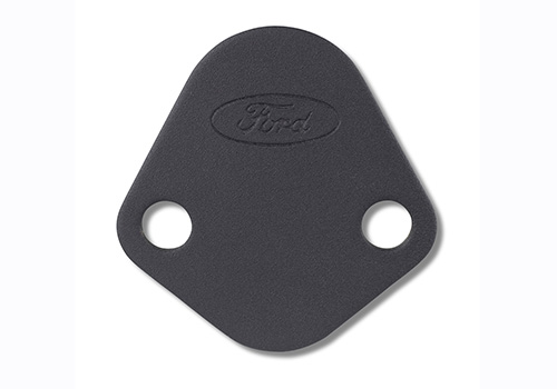 FUEL PUMP BLOCK OFF PLATE, BLACK CRINKLE FINISH WITH FORD OVAL ...