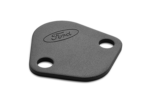 FUEL PUMP BLOCK OFF PLATE, BLACK CRINKLE FINISH WITH FORD OVAL ...