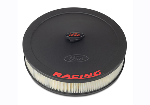 AIR CLEANER KIT: BLACK CRINKLE FINISH, RED FORD RACING EMBLEM ...