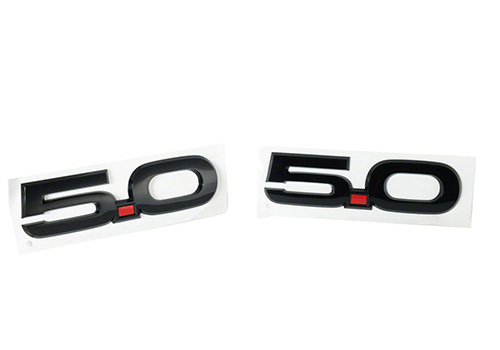 Mustang 2015-2024 5.0L Black Fender Emblems/Badges - Pair | Accessories ...