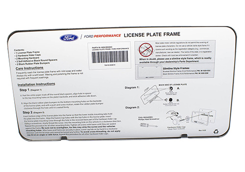 Ford Performance License Plate Frame-Brushed Stainless Steel ...
