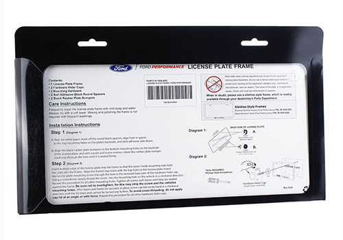 Ford Performance Brushed Stainless Steel Slim Line License Plate Frame ...